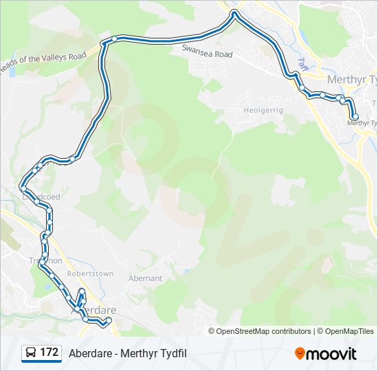 172 Route: Schedules, Stops & Maps - Merthyr Tydfil (Updated)