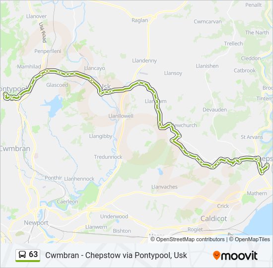 63 Route: Schedules, Stops & Maps - Pontypool (Updated)