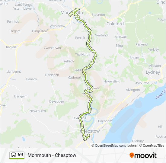 69 Route: Schedules, Stops & Maps - Chepstow (Updated)