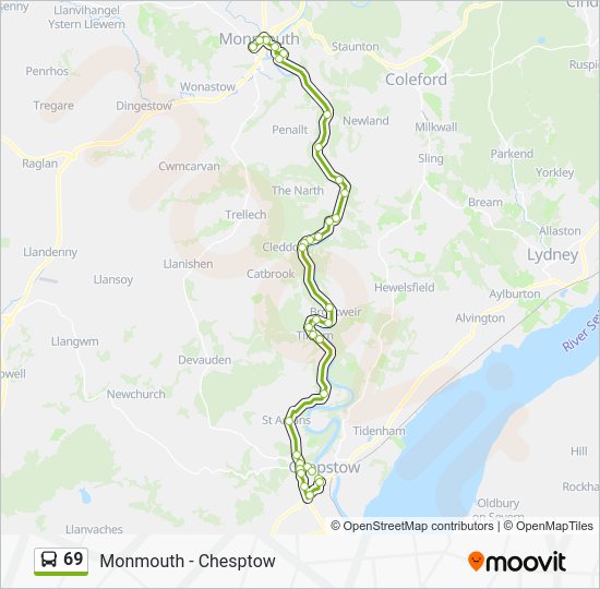 69 Route: Schedules, Stops & Maps - Chepstow (Updated)