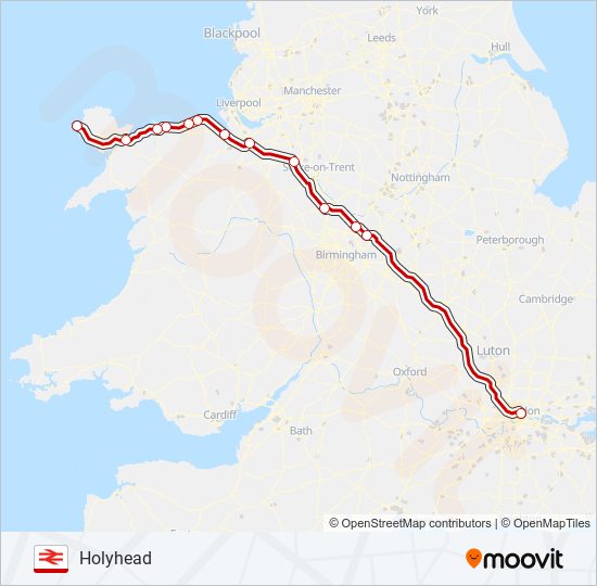 avanti west coast Route: Schedules, Stops & Maps - Holyhead (Updated)