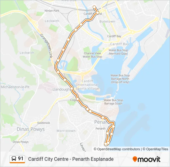 91 Route: Schedules, Stops & Maps - Cardiff Bus Station (Updated)
