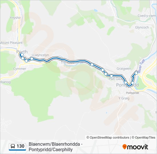 130 Route: Schedules, Stops & Maps - Porth (Updated)