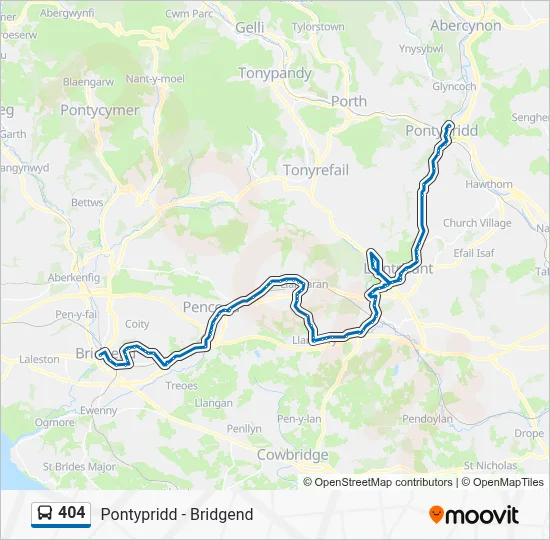 404 Route: Schedules, Stops & Maps - Bridgend (Updated)