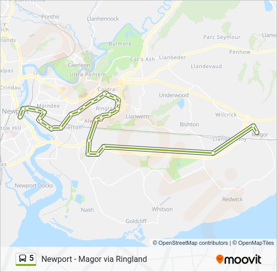 5 Route: Schedules, Stops & Maps - Magor (Updated)