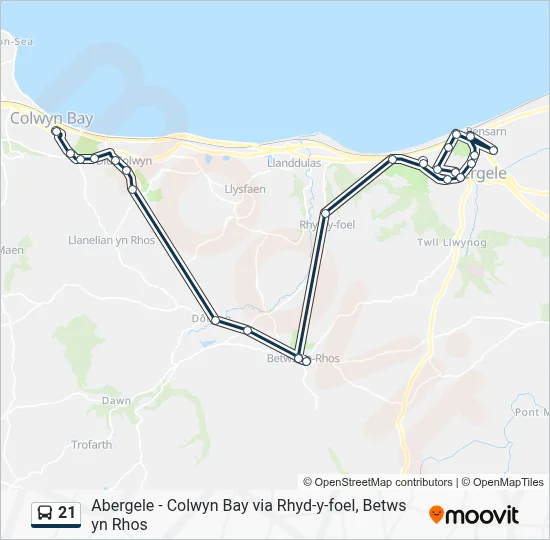 21 Route: Schedules, Stops & Maps - Abergele (Updated)
