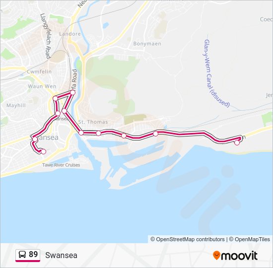 89 Route: Schedules, Stops & Maps - Swansea (Updated)