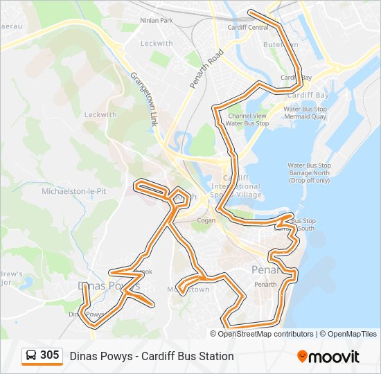 305 Route: Schedules, Stops & Maps - Cardiff Bus Station (Updated)