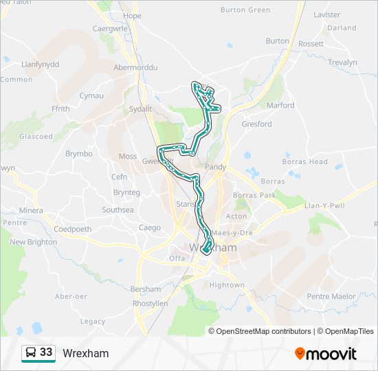 33 Route: Schedules, Stops & Maps - Wrexham (Updated)