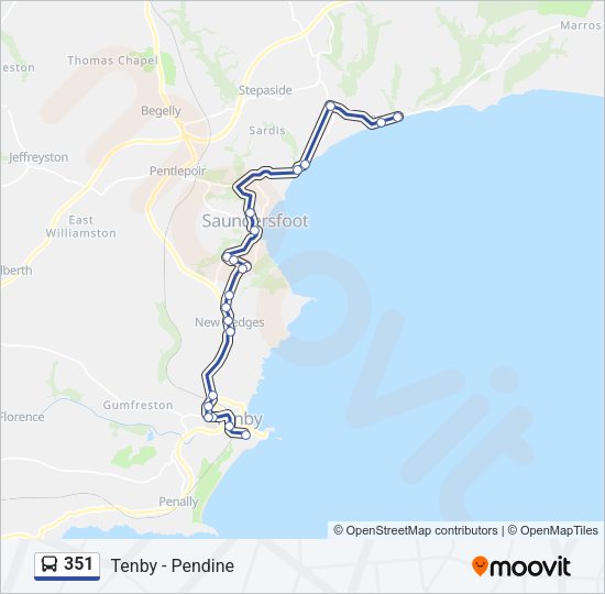 351 Route: Schedules, Stops & Maps - Amroth (Updated)