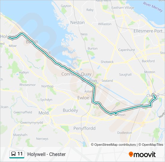 11 Route: Schedules, Stops & Maps - Holywell (Updated)