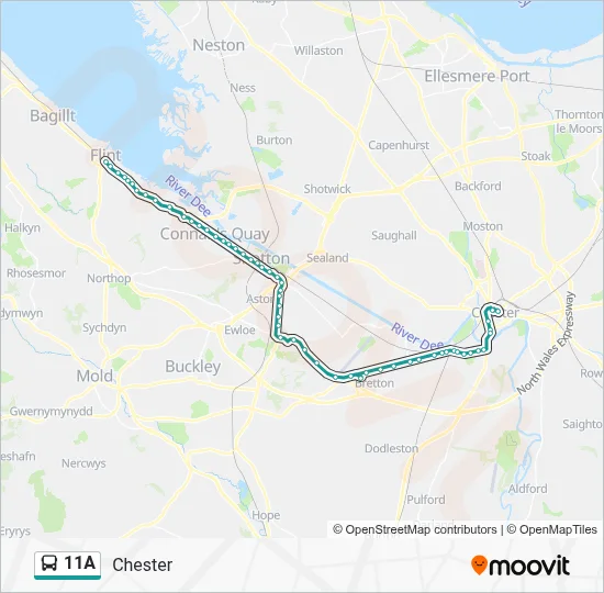 11A Route: Schedules, Stops & Maps - Chester (Updated)