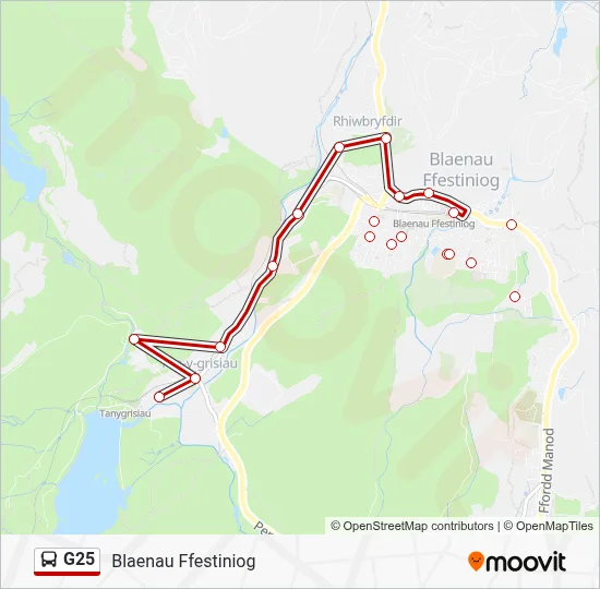 G25 Route: Schedules, Stops & Maps - Blaenau Ffestiniog (Updated)