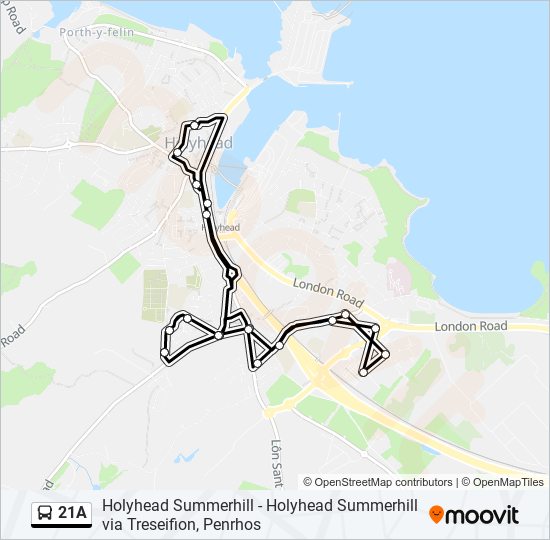 21a Route: Schedules, Stops & Maps - Holyhead (Updated)