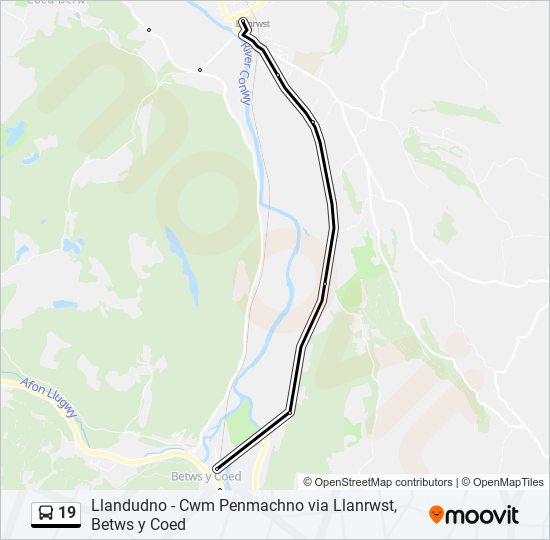 19 Route: Schedules, Stops & Maps - Betws-Y-Coed (Updated)