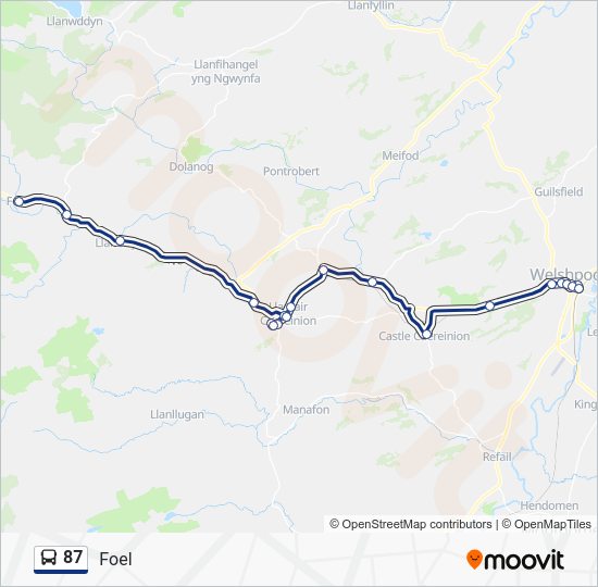 87 Route: Schedules, Stops & Maps - Foel (Updated)