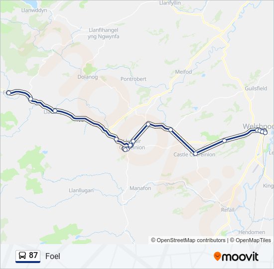 87 Route: Schedules, Stops & Maps - Foel (Updated)