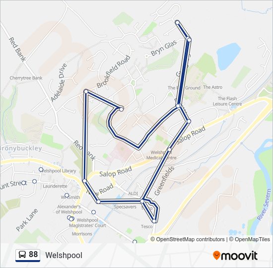 88 Route: Schedules, Stops & Maps - Welshpool (Updated)