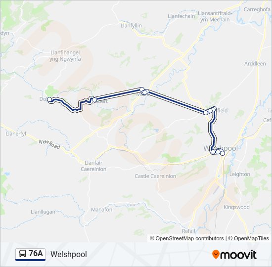 76a Route: Schedules, Stops & Maps - Welshpool (Updated)