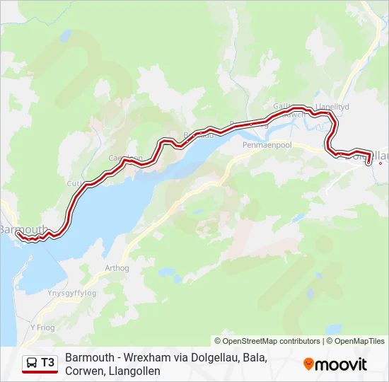 T3 Route: Schedules, Stops & Maps - Barmouth (Updated)