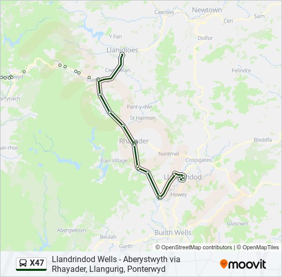 x47 Route: Schedules, Stops & Maps - Llandrindod Wells (Updated)