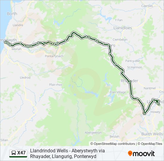 x47 Route: Schedules, Stops & Maps - Aberystwyth (Updated)