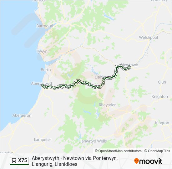 X75 Route: Schedules, Stops & Maps - Llangurig (Updated)