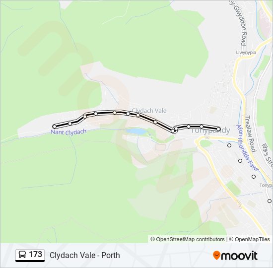 173 Route: Schedules, Stops & Maps - Clydach Vale (Updated)