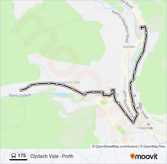 175 Route: Schedules, Stops & Maps - Clydach Vale (Updated)