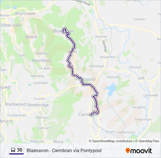 30 Route Schedules Stops Maps Blaenavon Updated 