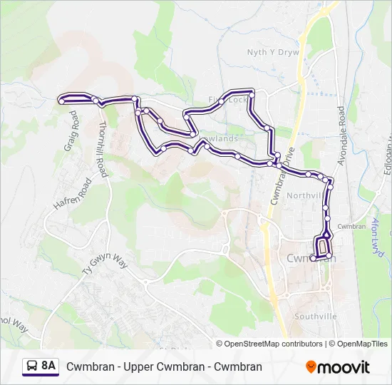 8A Route: Schedules, Stops & Maps - Cwmbran (Updated)