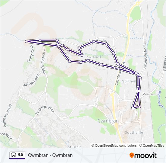 8a Route: Schedules, Stops & Maps - Cwmbran (Updated)