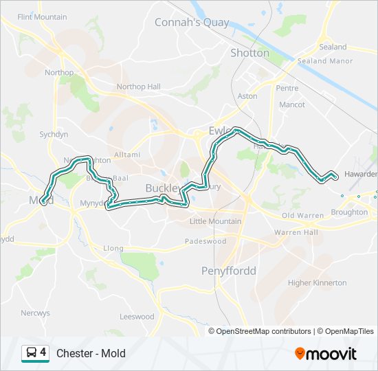 4 Route: Schedules, Stops & Maps - Mold (Updated)