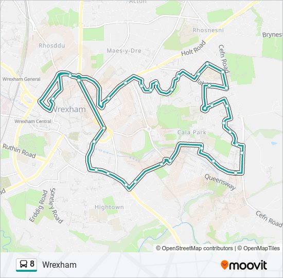 8 Route: Schedules, Stops & Maps - Wrexham (Updated)