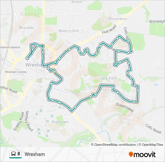 8 Route: Schedules, Stops & Maps - Wrexham (Updated)