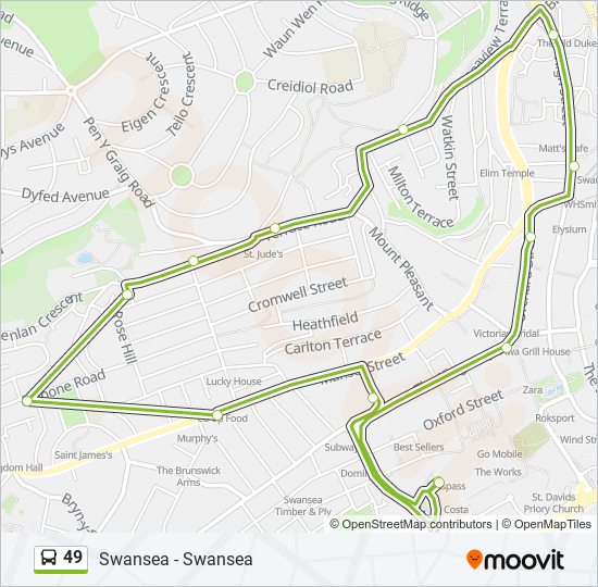 49 Route: Schedules, Stops & Maps - Swansea (Updated)