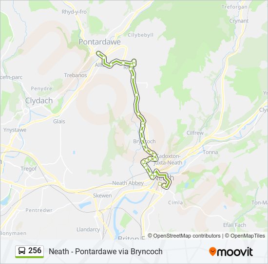 256 Route: Schedules, Stops & Maps - Pontardawe (Updated)