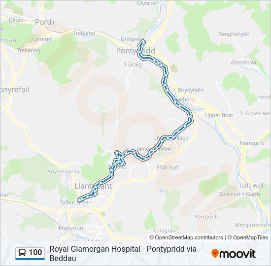 100 Route: Schedules, Stops & Maps - Talbot Green (Updated)