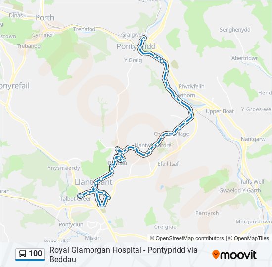 100 Route: Schedules, Stops & Maps - Talbot Green (Updated)