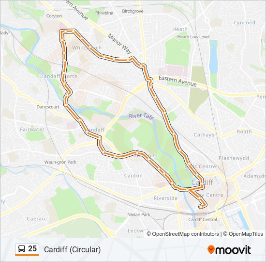 25 Route: Schedules, Stops & Maps - Cardiff (Updated)