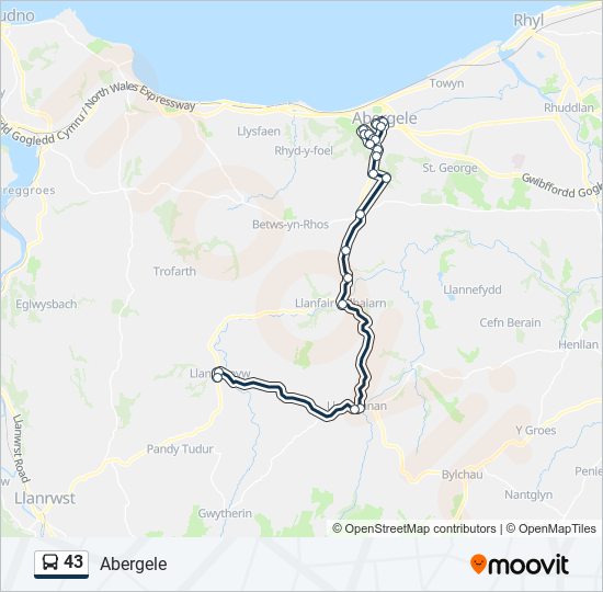 43 Route: Schedules, Stops & Maps - Abergele (Updated)