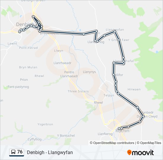 76 Route: Schedules, Stops & Maps - Denbigh (Updated)