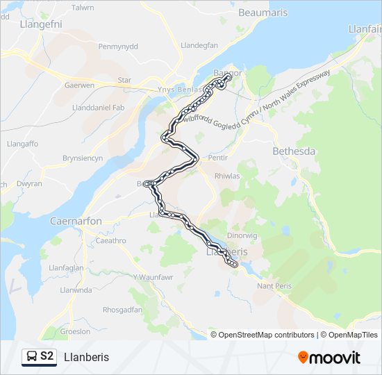 s2 Route: Schedules, Stops & Maps - Llanberis (Updated)