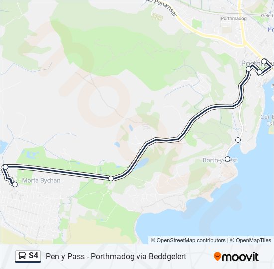 s4 Route: Schedules, Stops & Maps - Porthmadog (Updated)