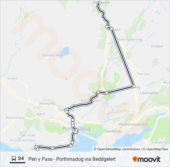 s4 Route: Schedules, Stops & Maps - Beddgelert (Updated)
