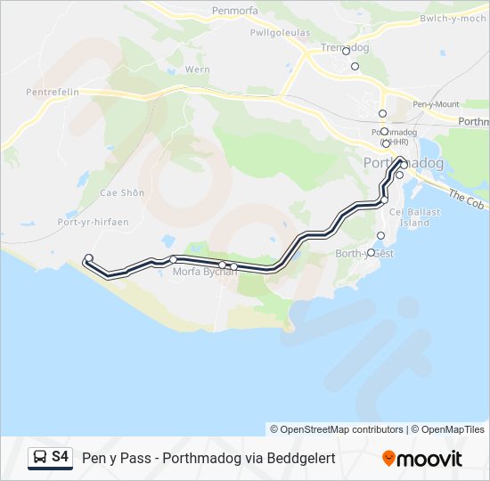 s4 Route: Schedules, Stops & Maps - Morfa Bychan (Updated)