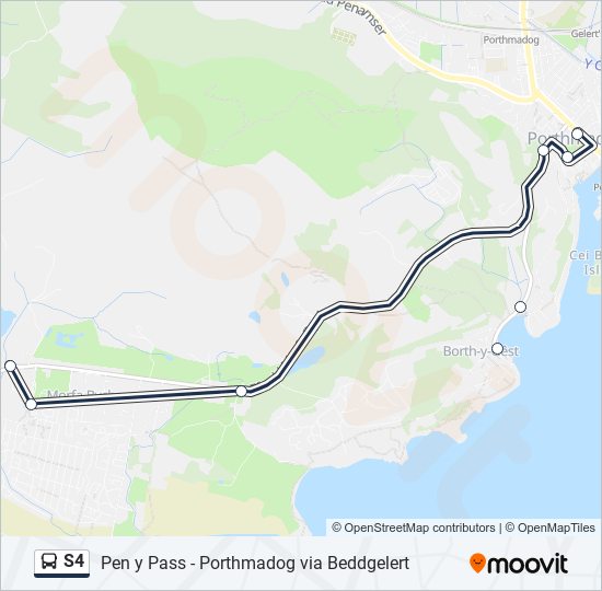 s4 Route: Schedules, Stops & Maps - Porthmadog (Updated)