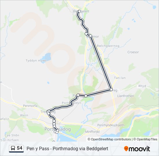 s4 Route: Schedules, Stops & Maps - Beddgelert (Updated)