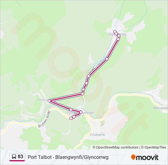 83 Route: Schedules, Stops & Maps - Cymmer (Updated)