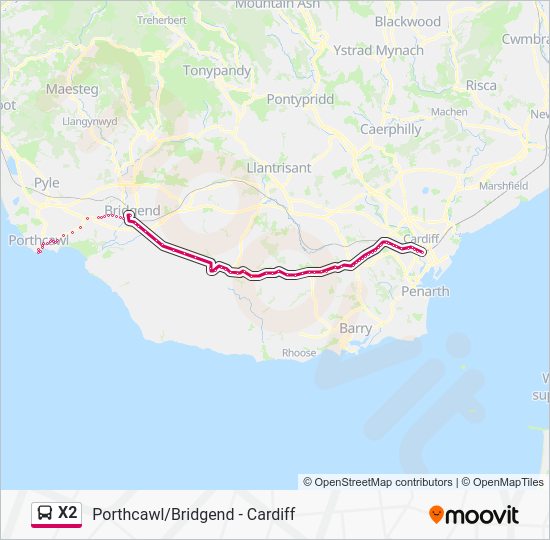 X2 Route: Schedules, Stops & Maps - Cardiff Bus Station (Updated)